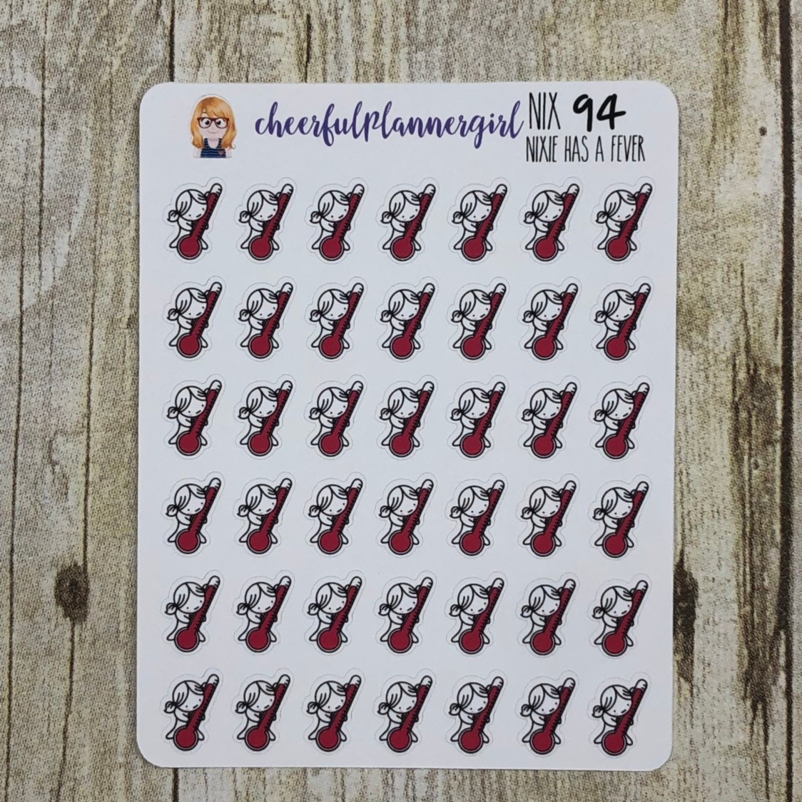 Nixie Has a Fever Planner Stickers | Etsy