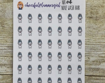 48 Cute Shampoo Bottle/wash Hair/reminder Planner Stickers - Etsy
