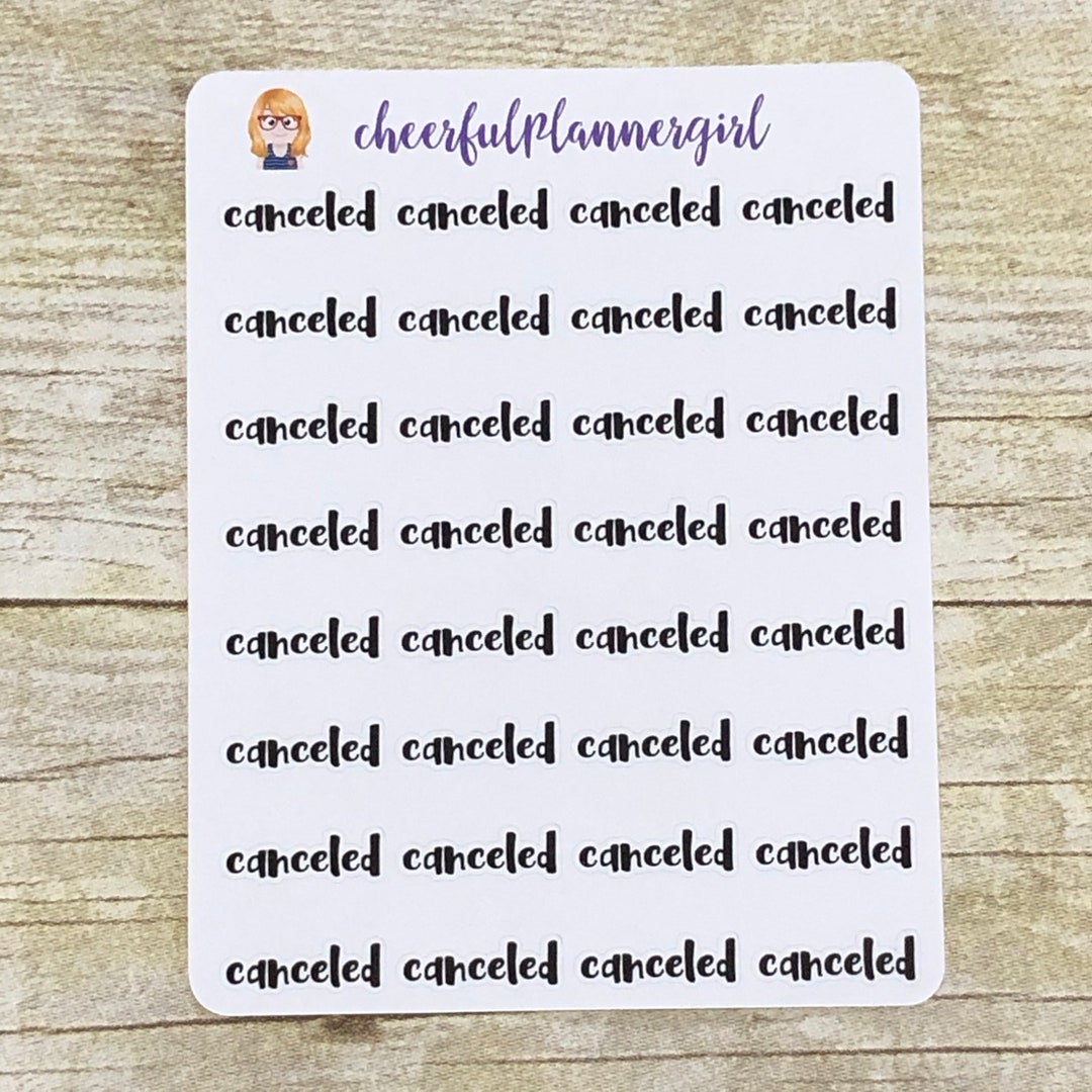 Canceled Script Planner Stickers - Etsy
