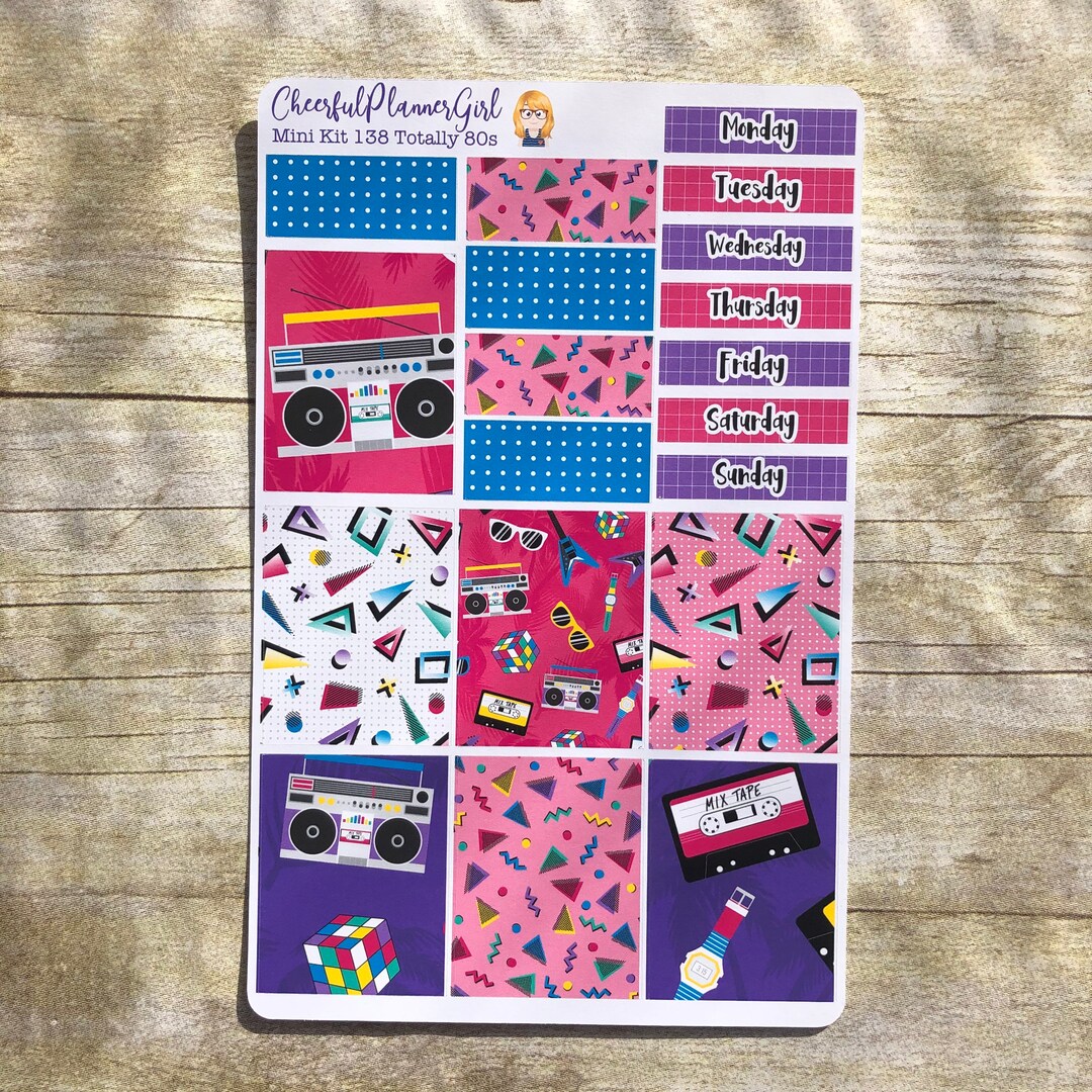 Totally 80s Mini Kit Weekly Layout Planner Stickers - Etsy