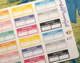 129152 Week Savings Tracker Planner Stickers. - Etsy