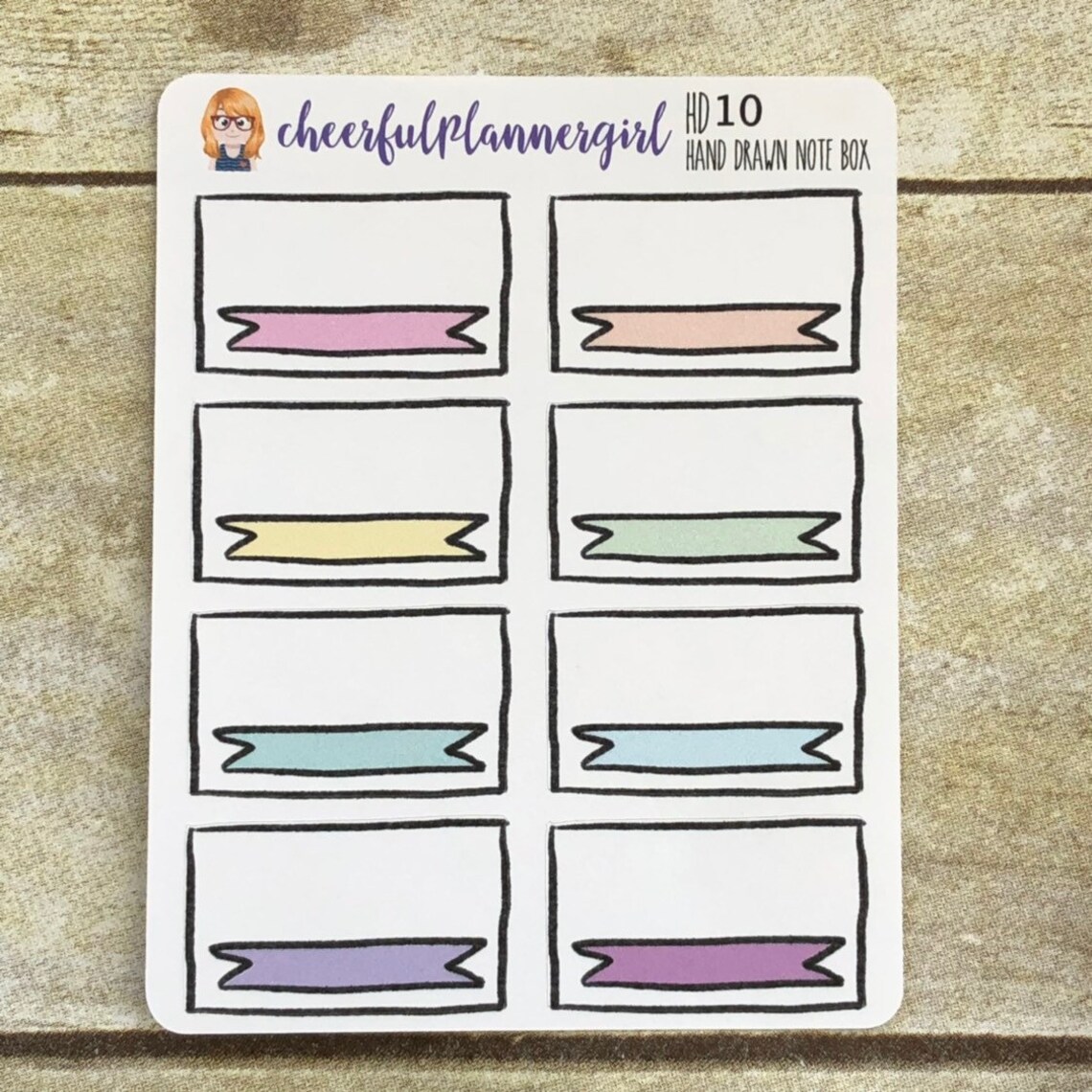 Hand Drawn Note Box Planner Stickers - Etsy
