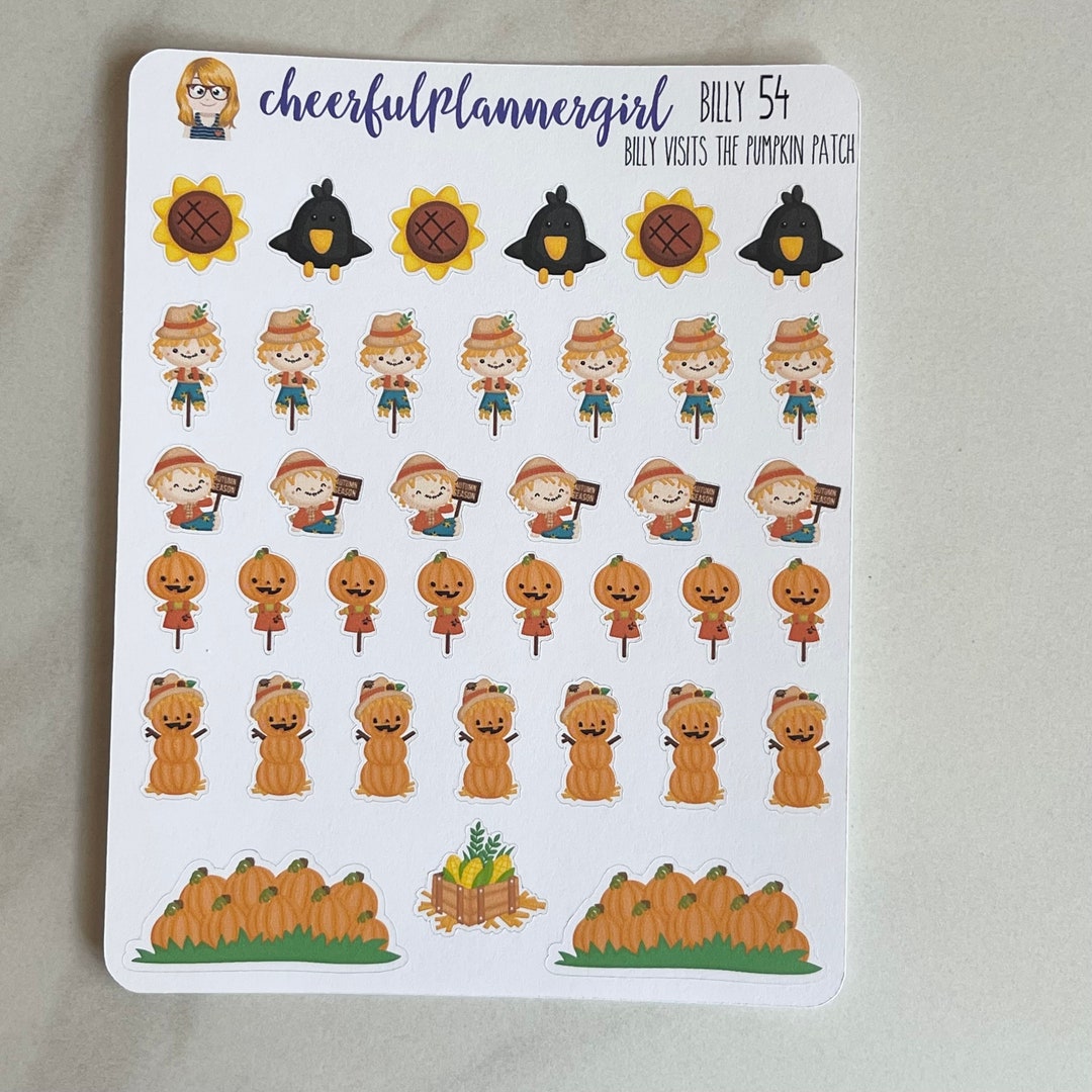 Billy Visits the Pumpkin Patch Planner Stickers - Etsy