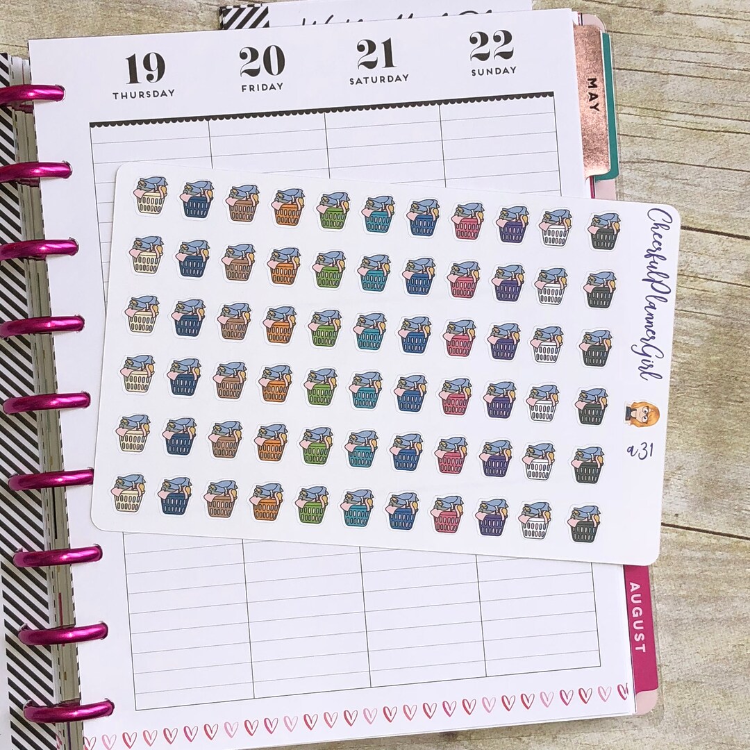 Full Laundry Basket Planner Stickers - Etsy