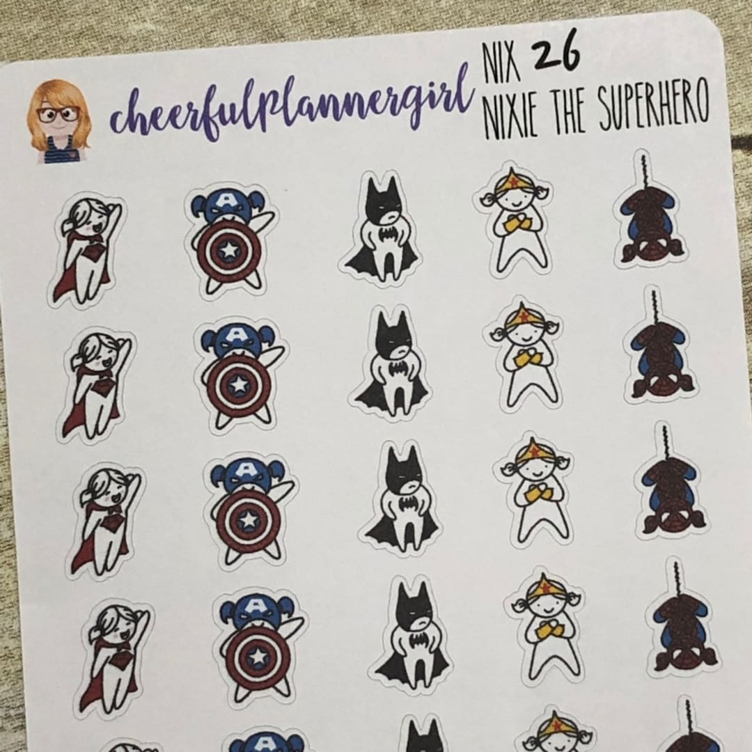 Nixie the Superhero Planner Stickers - Etsy