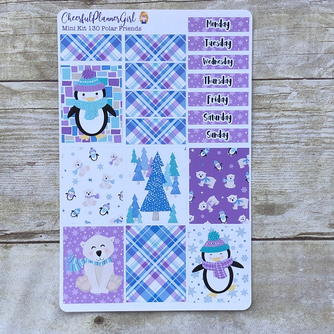 Polar Friends Mini Kit Weekly Layout Planner Stickers - Etsy