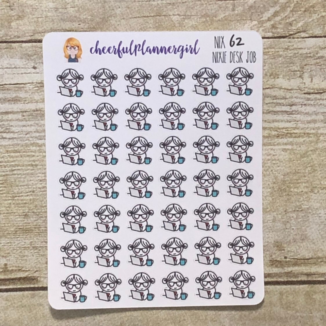 Nixie at Her Desk Job Planner Stickers | Etsy