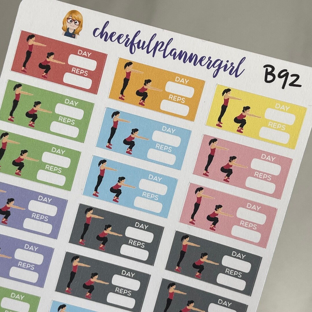 Mini Fitness Squats Exercise Tracker Planner Stickers - Etsy