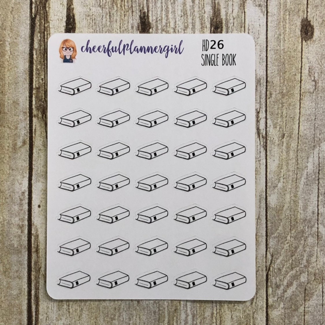 Hand Drawn Single Book Planner Stickers | Etsy