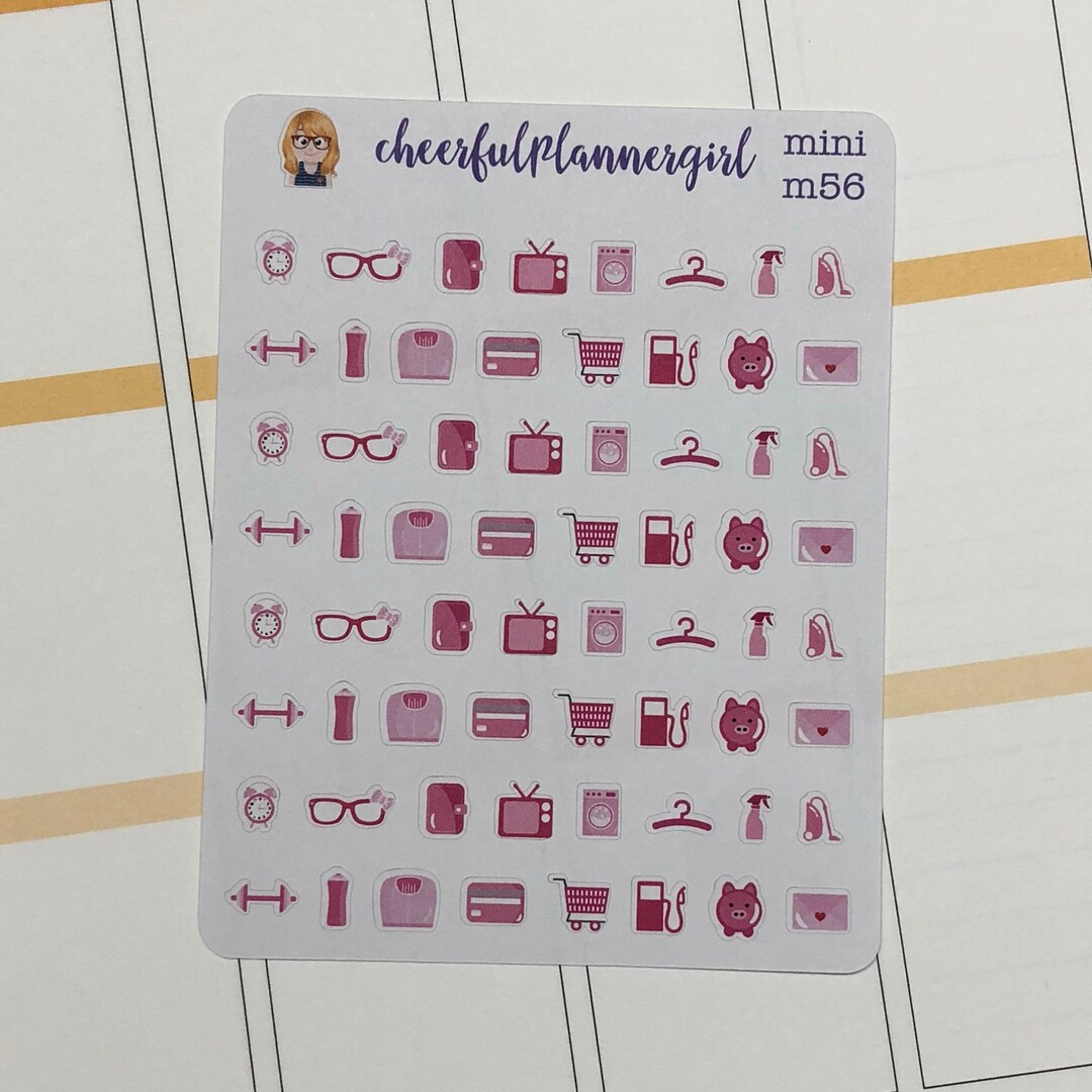This Week in Pink Mini Stickers - Etsy