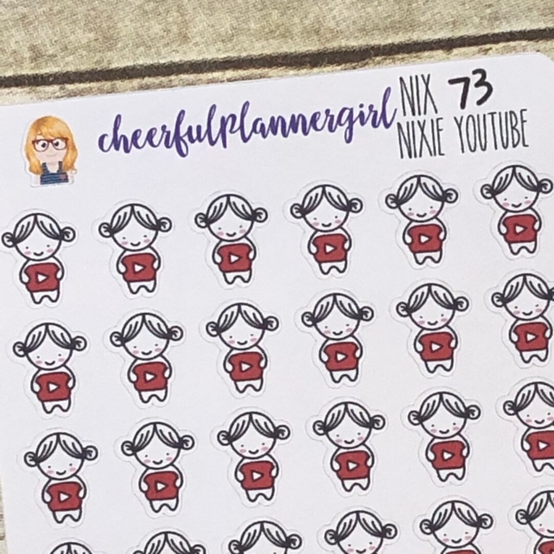 Nixie Youtube Planner Stickers - Etsy