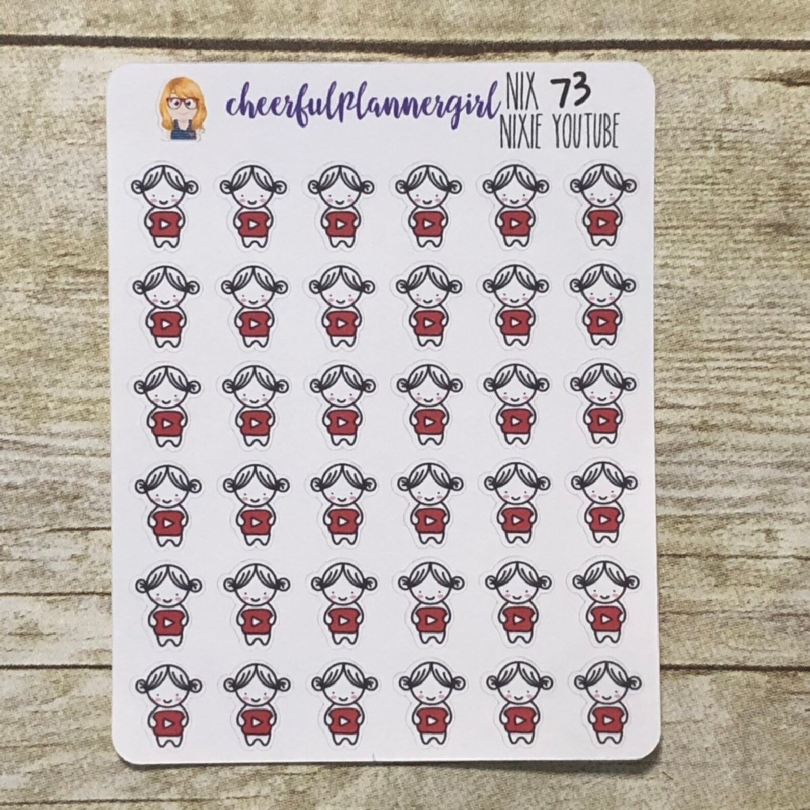 Nixie Youtube Planner Stickers - Etsy