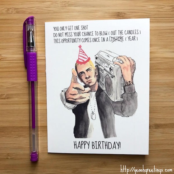 Eminem Birthday Card - Etsy