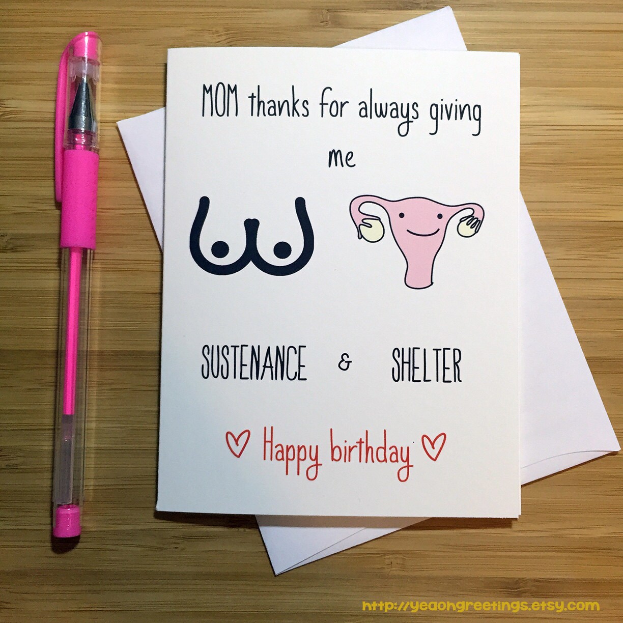 Happy Birthday Mom Funny Mom Card Inappropriate Card Card Etsy