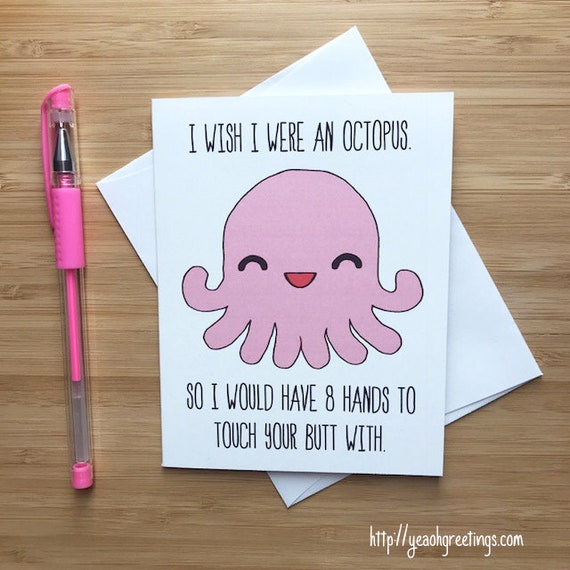 Touch My Butt Cute Love Card Anniversary Card Love Greeting Etsy