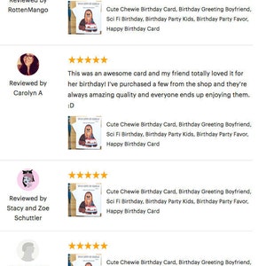 Cute Chewie Birthday Card, Birthday Greeting Boyfriend, Sci Fi Birthday ...