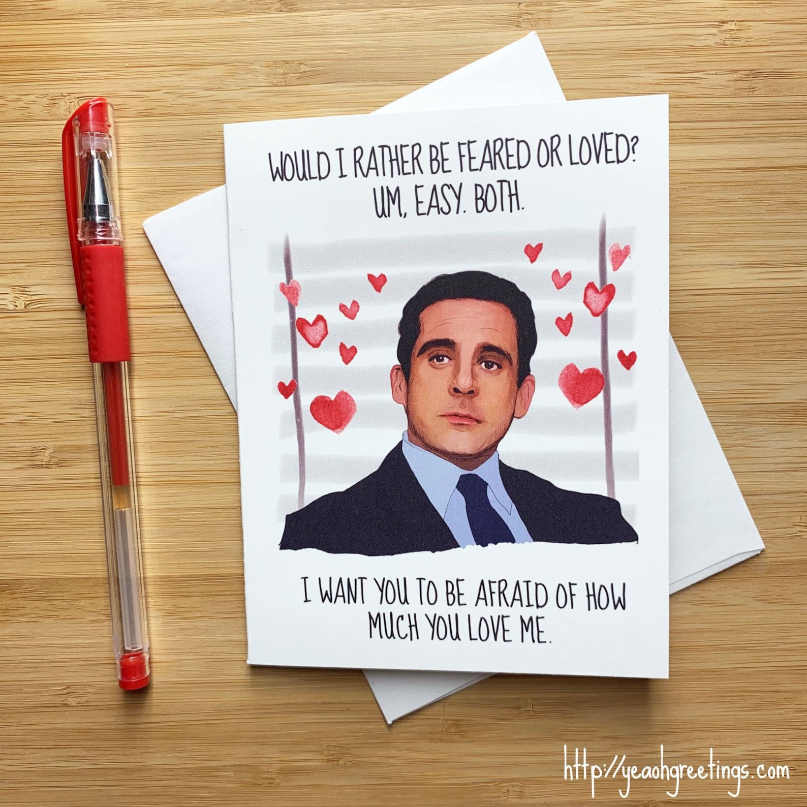 Funny Michael Scott Love Card the Office Gift Michael Scott - Etsy