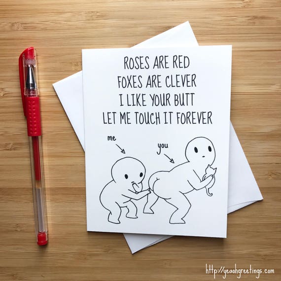 Butt Love Card Let Me Touch Your Butt Forever Cute Love Etsy