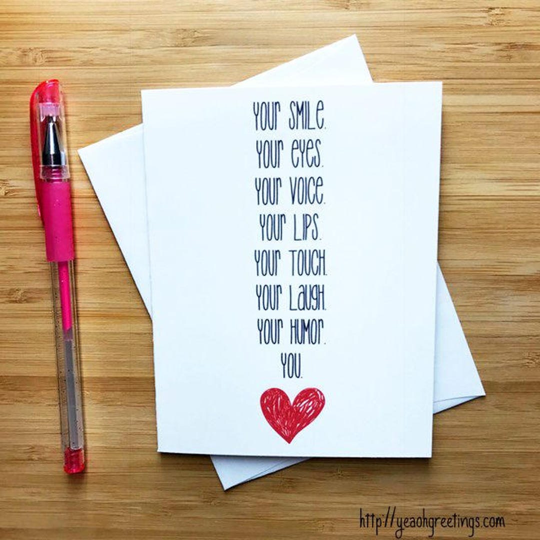 Sweet Romantic Love Card for Boyfriend Girlfriend, Cute Love Card ...