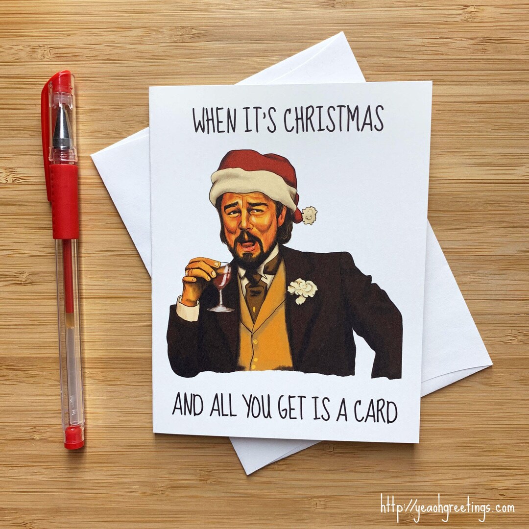 Leonardo Dicaprio Laughing Meme Birthday Card, Happy Holiday Card ...