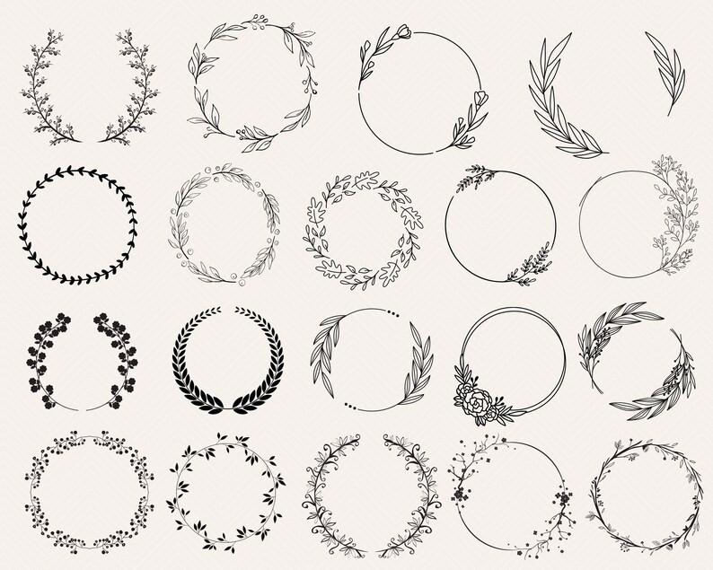Wreath Svg Bundle Circle Svg Bundle Floral Wreath Svg - Etsy