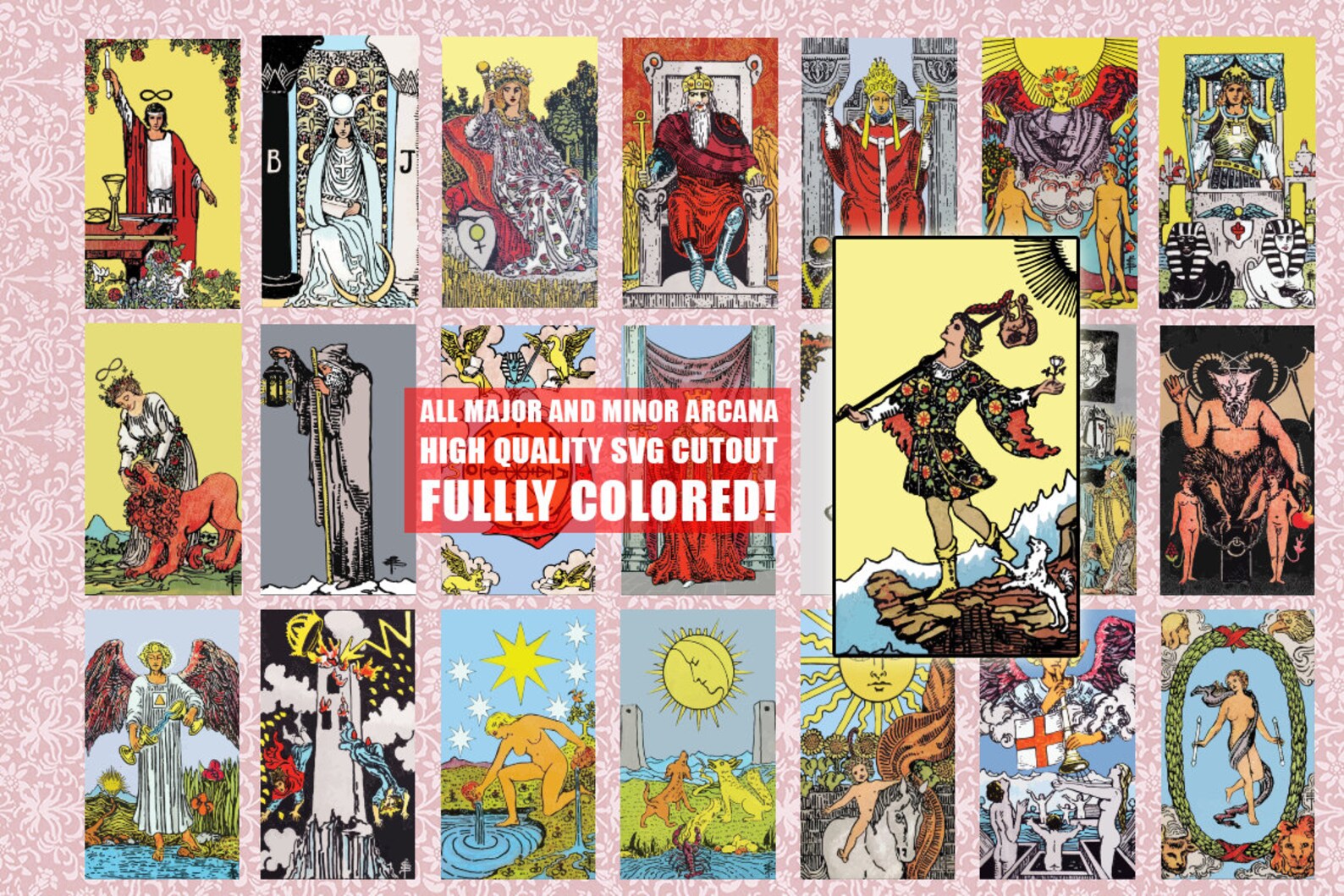 Tarot Cards SVG Color | Rider Waite | Ultimate Quality | Printable ...