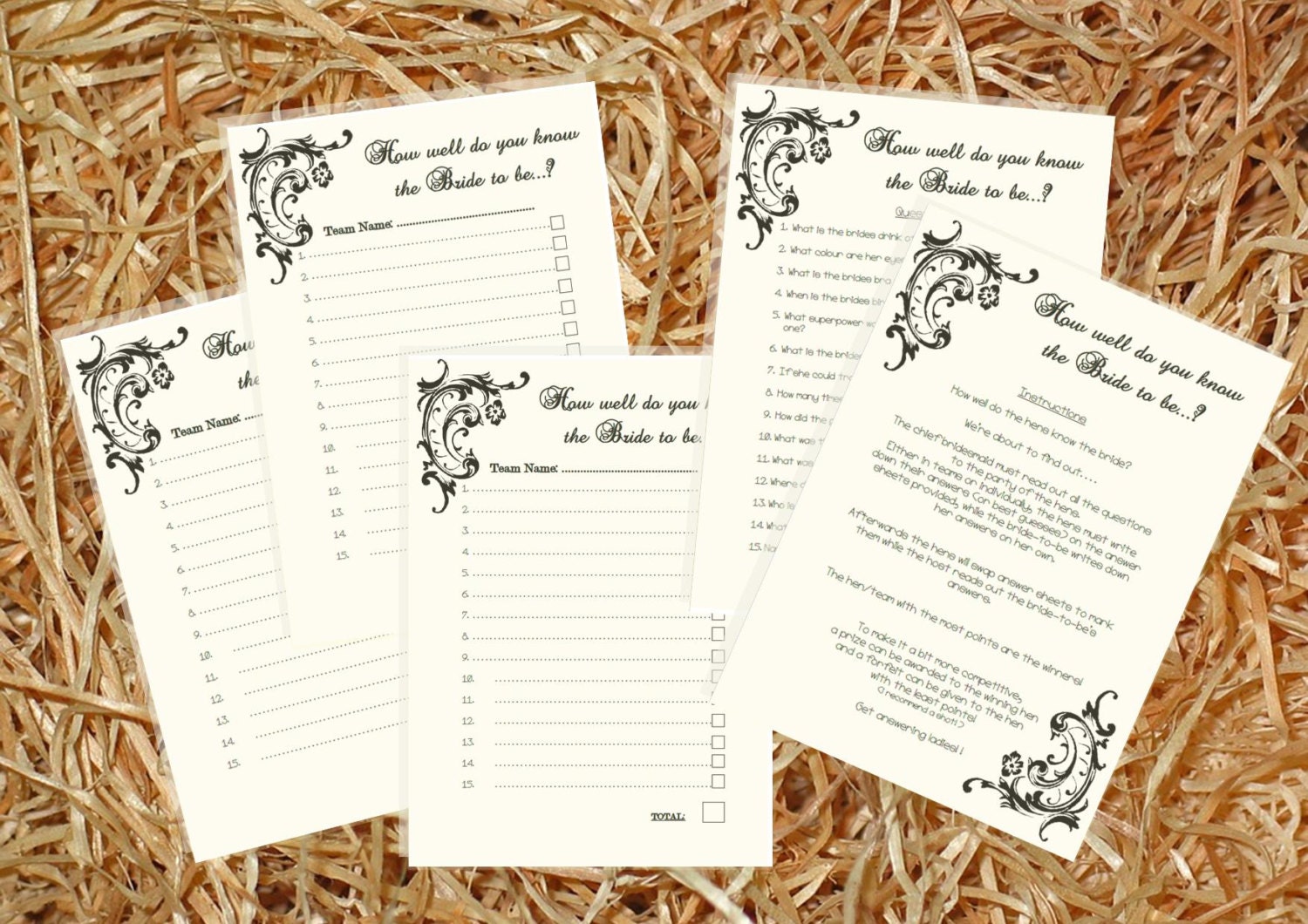 Hens party quiz questions - reshorse