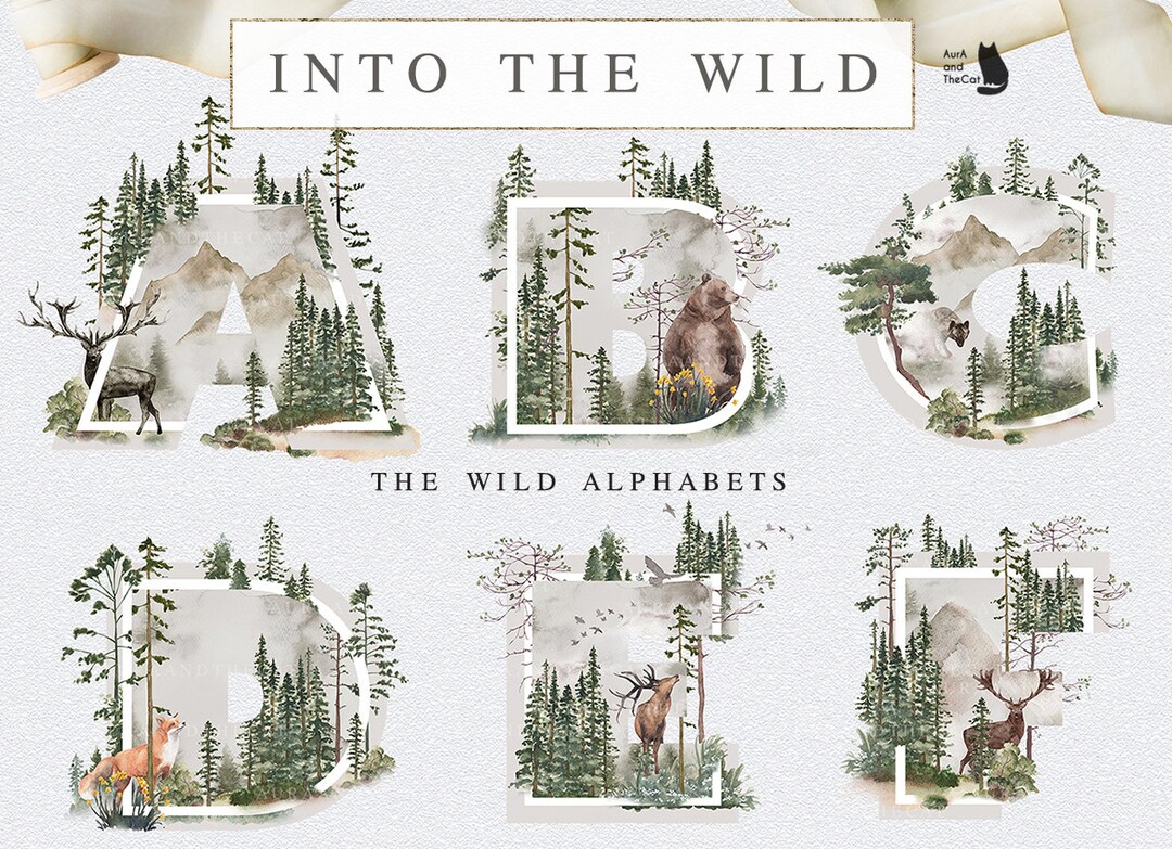 Into the Wild - the Wild Alphabets-watercolor Graphic-watercolor ...