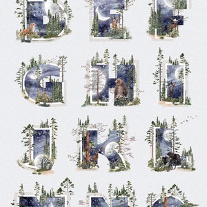 Into the Wild - the Wild Alphabets Starry Night-watercolor Alphabets ...