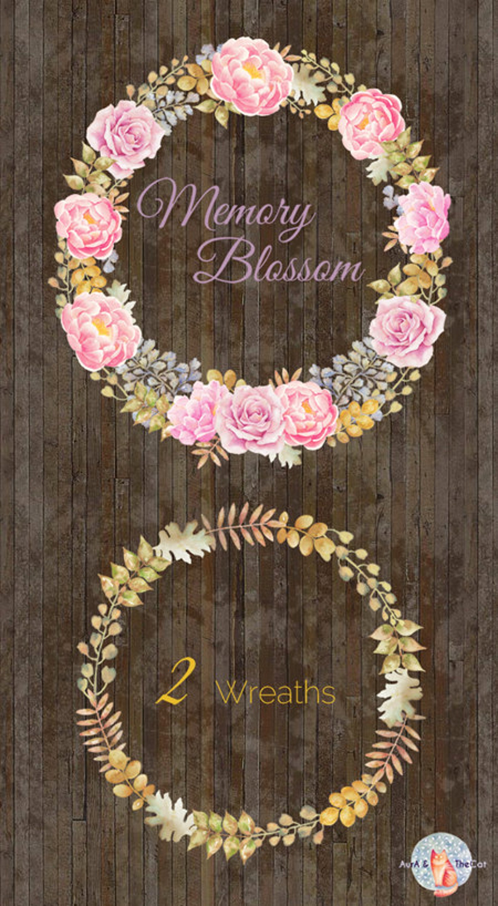 Watercolor Memory Blossom Flowers Elements and Wreaths Hand - Etsy