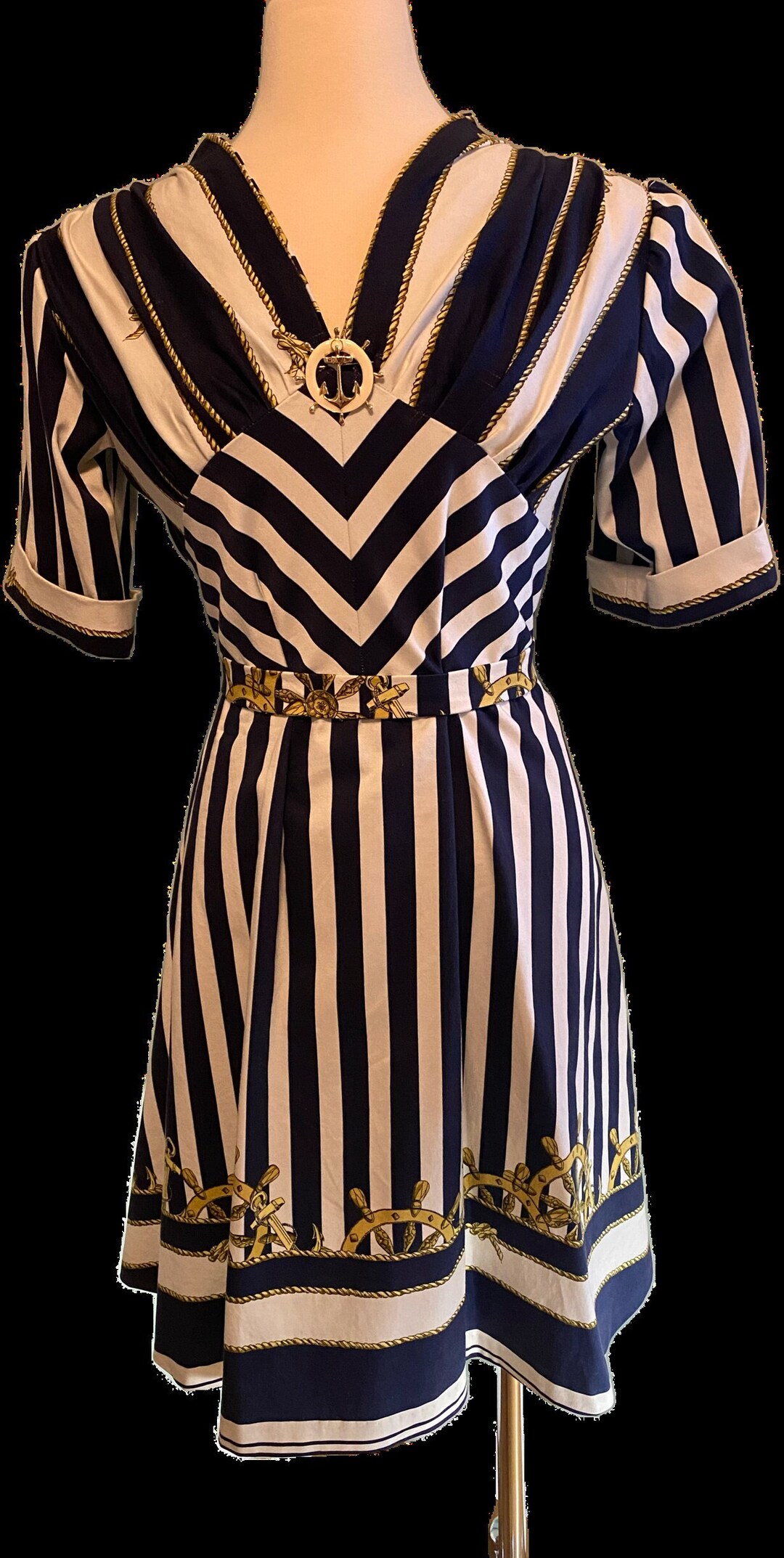 Ahoy Vintage Glamour: Retro 1950s Nautical Dress With Navy Stripes ...