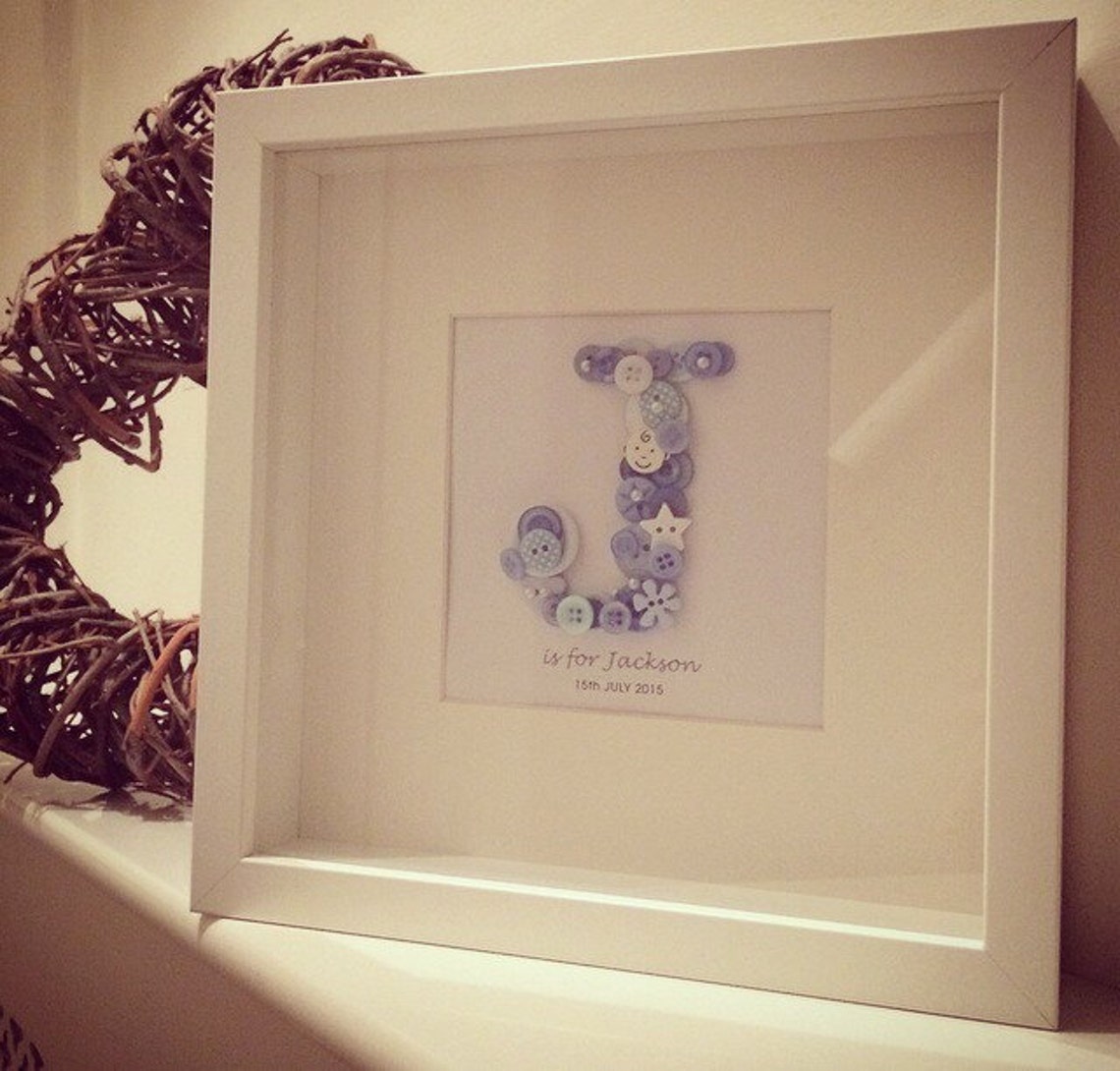 Personalised Framed Initial Made With Buttons. Perfect Gift - Etsy