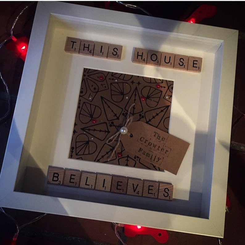 This House Believes....scrabble Art Christmas Personalised - Etsy UK