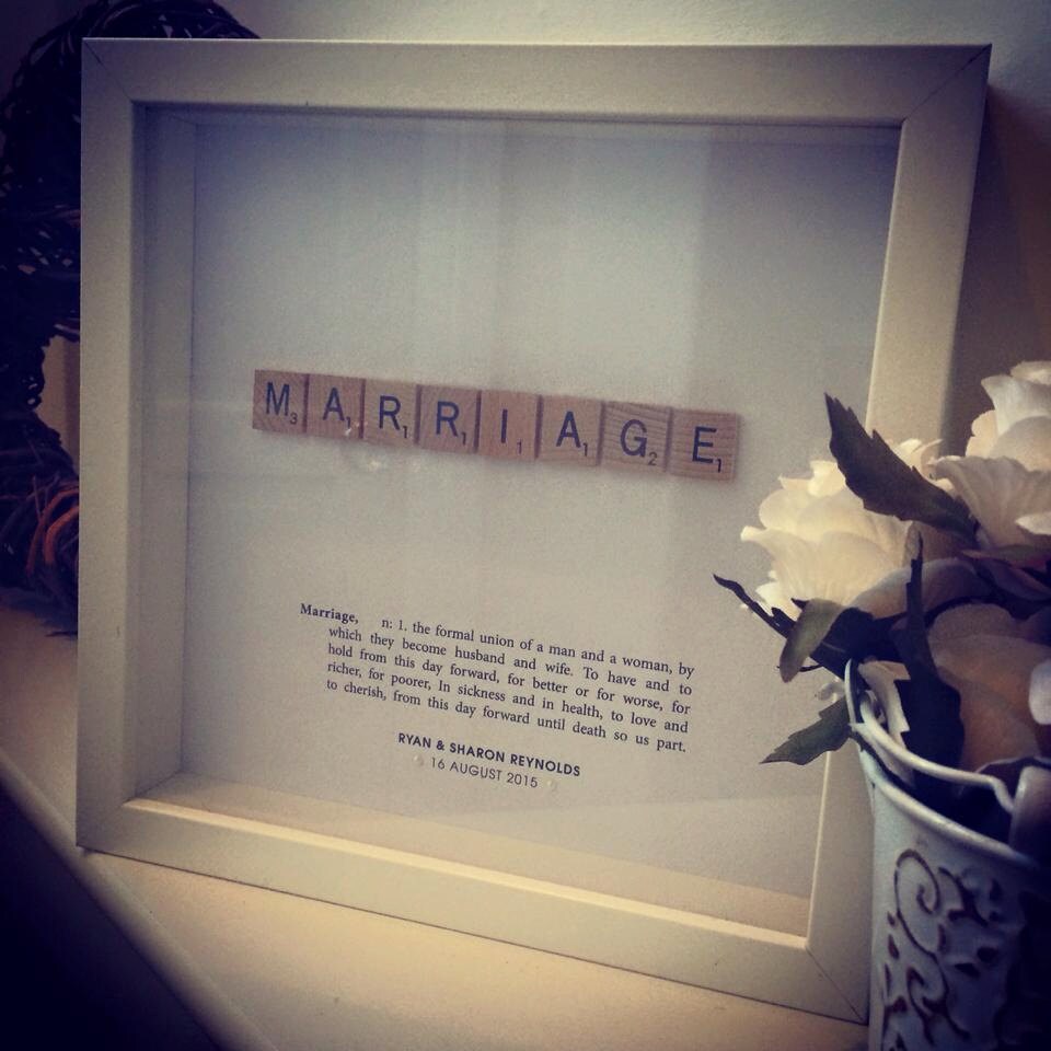 MARRIAGE Scrabble Wedding Gift Scrabble Art Personalised Frame - Etsy