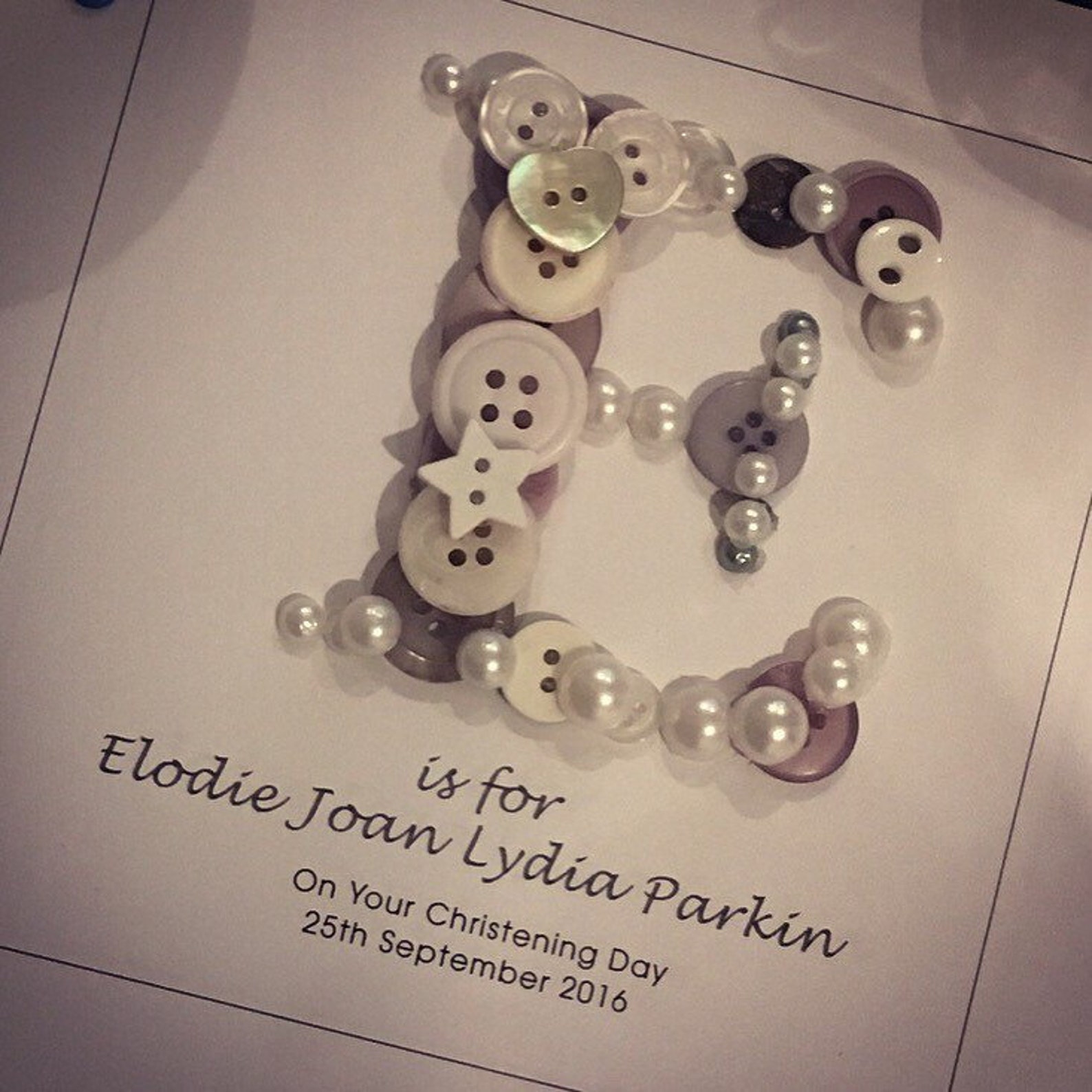 Personalised Framed Initial Made With Buttons. Perfect Gift - Etsy