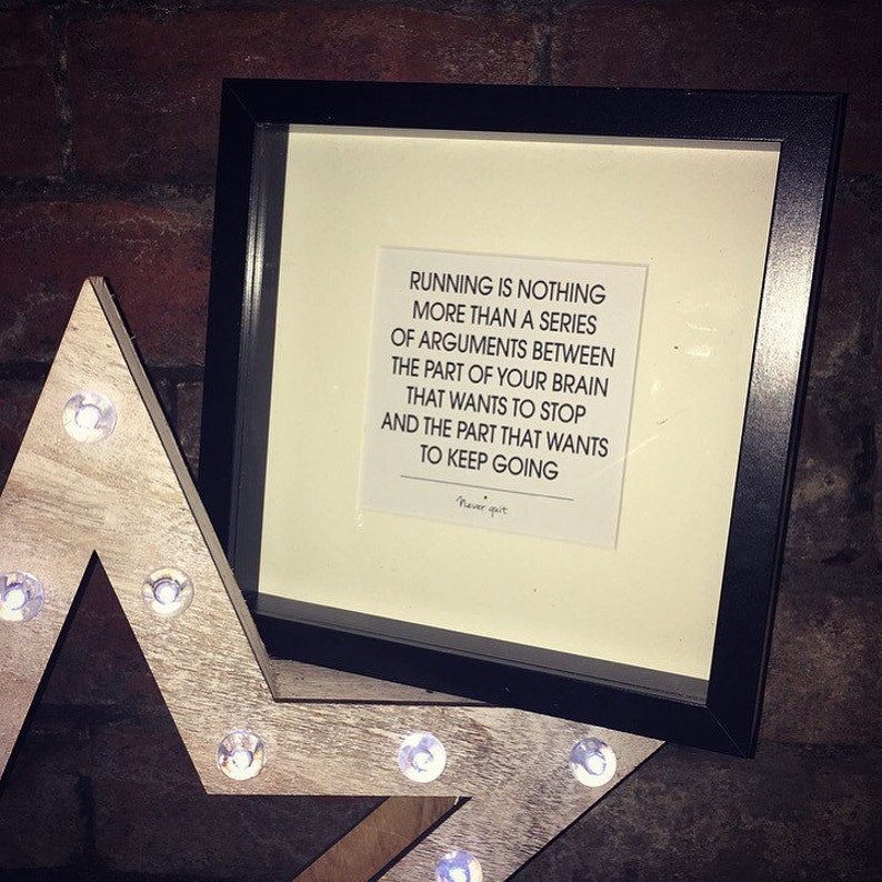 Running Motivational Quote Picture Frame. Can Also Be Personalised to ...