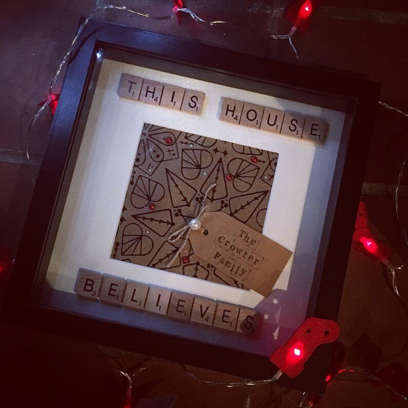 This House Believes....scrabble Art Christmas Personalised - Etsy UK