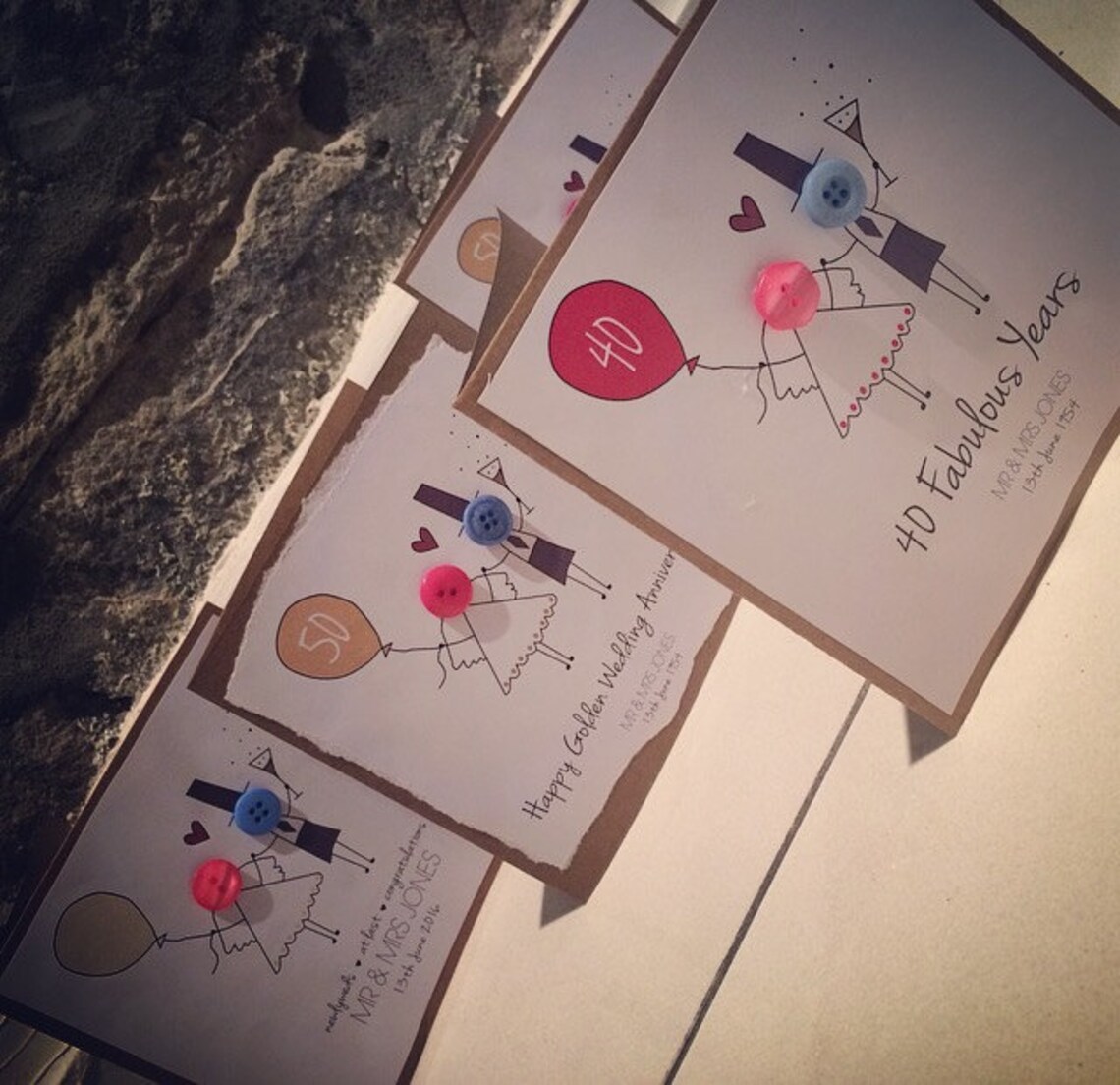 Personalised Wedding Wedding Anniversary Button People - Etsy UK