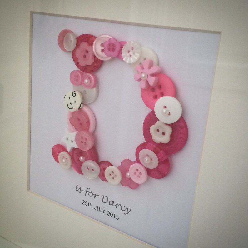 Personalised Framed Initial Made With Buttons. Perfect Gift - Etsy