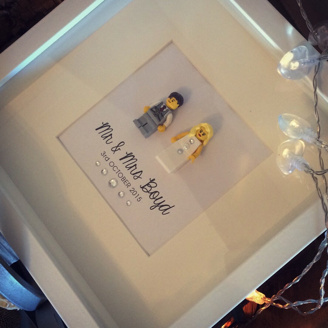Lego Bride and Groom Personalised Wedding Gift Frame - Etsy UK