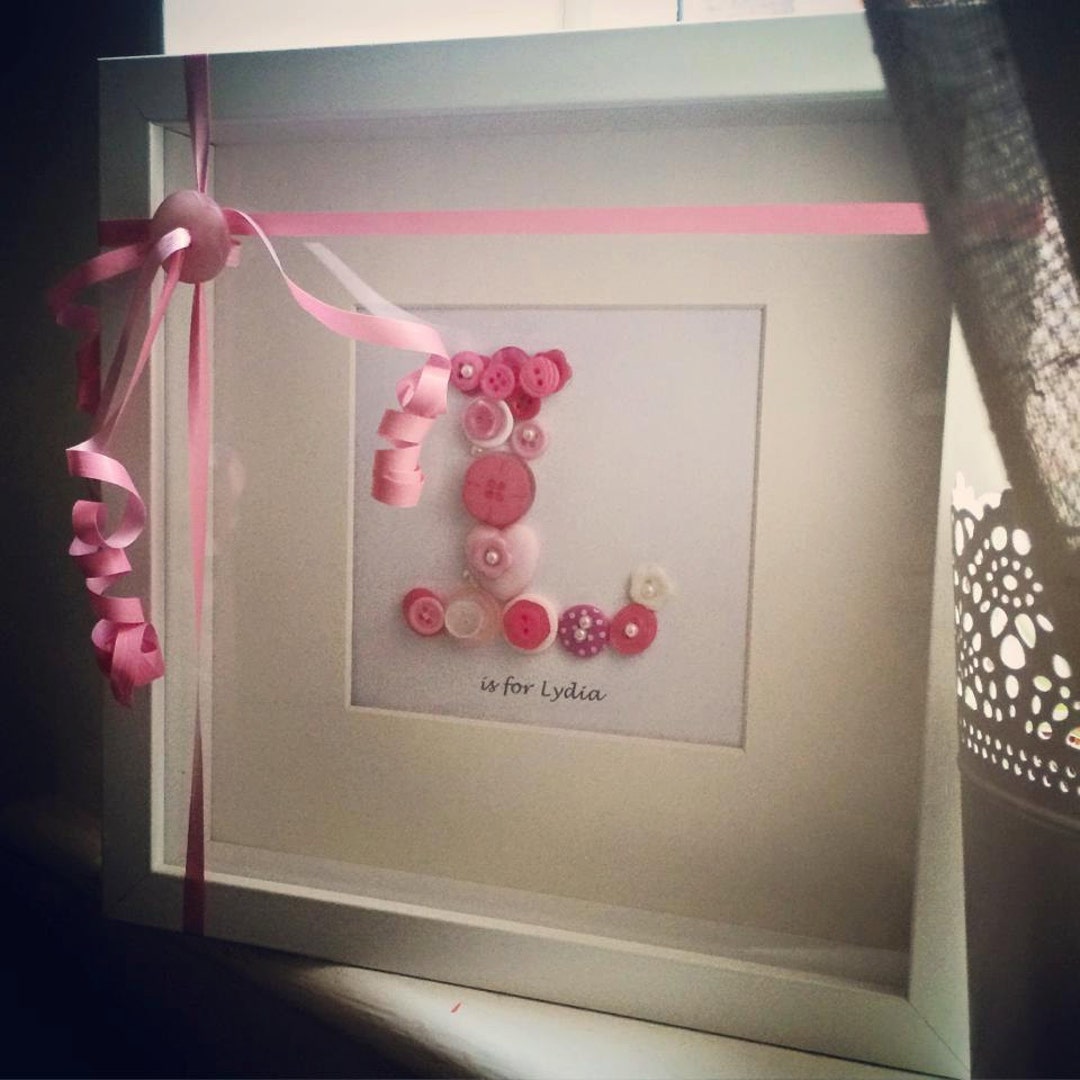Personalised Framed Initial Made With Buttons. Perfect Gift - Etsy