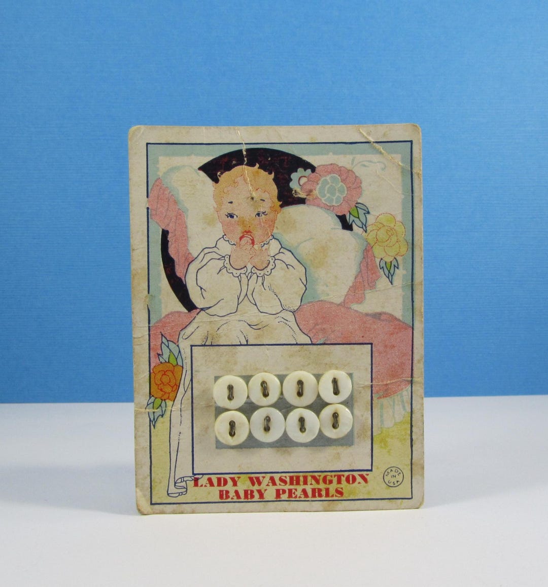 Vintage Baby Buttons "lady Washington" "baby Pearls" Miniature "mother ...