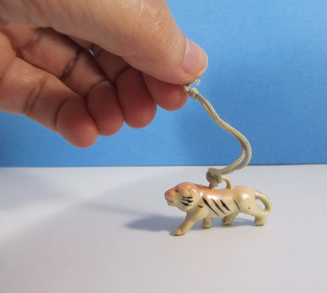 Tiger Charm Vintage Cracker Jack "bread Tie" Zoo Animal Prize - Etsy