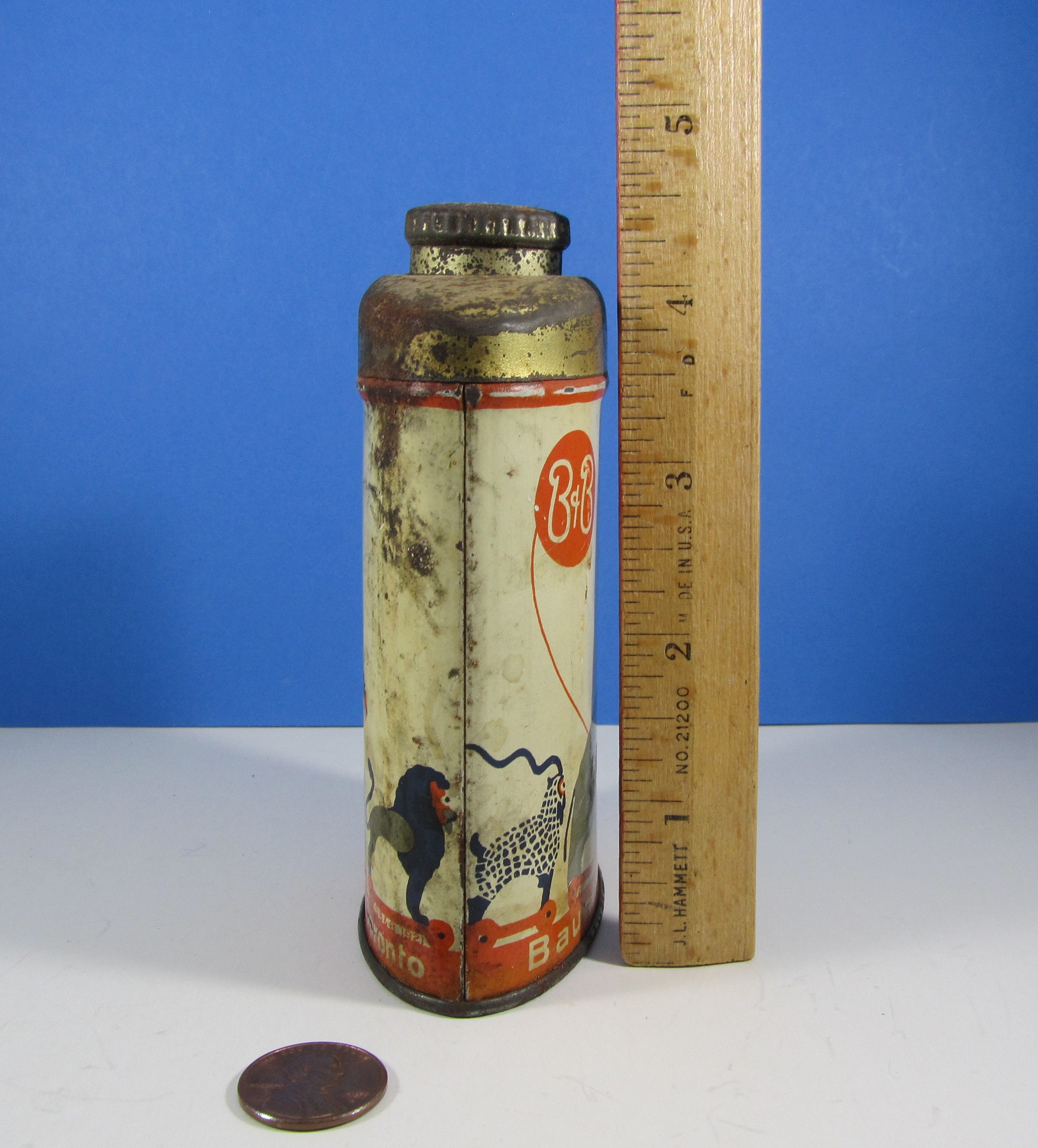 Vintage Baby Talcum Powder Tin "distressed Condition" Zoo Animal Toy ...