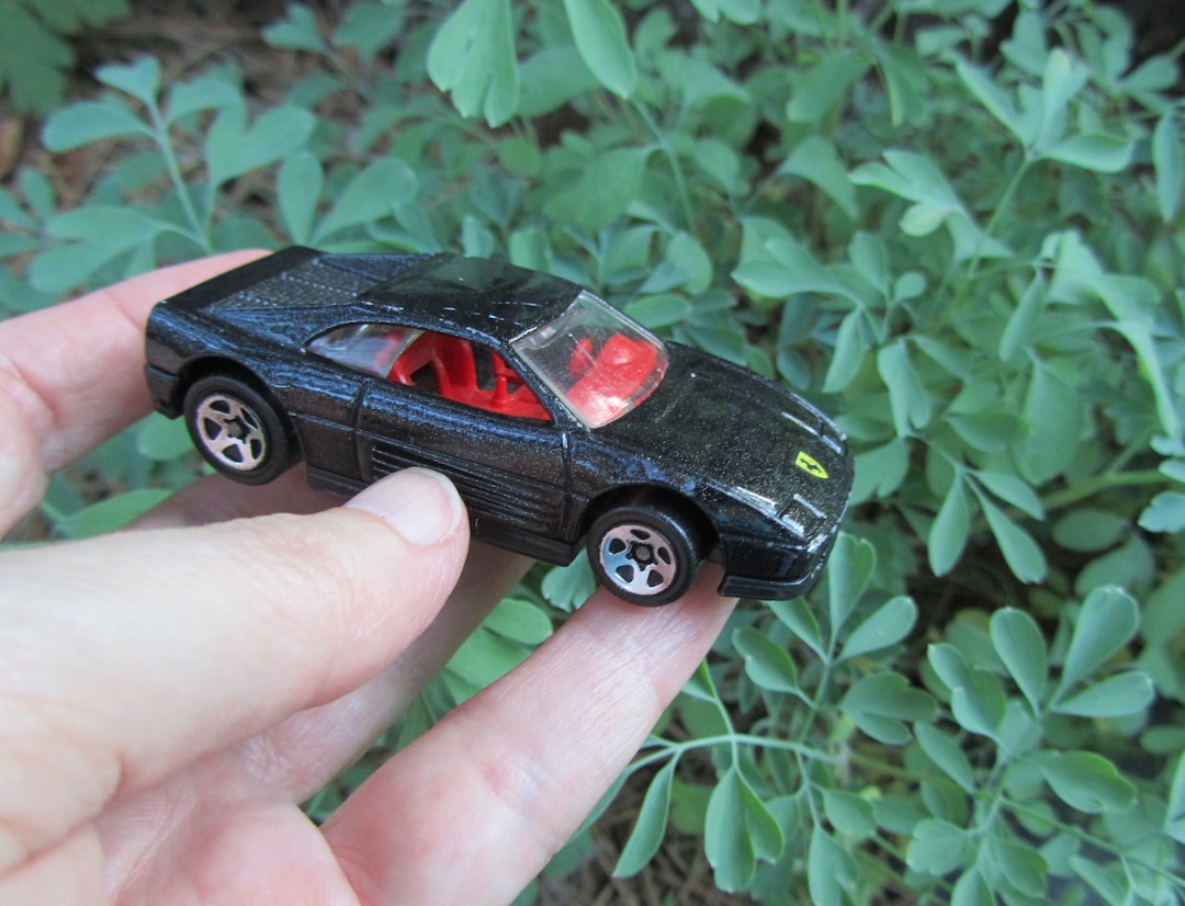 Hot Wheels Ferrari Black Sports Car Red Interior 1990 - Etsy