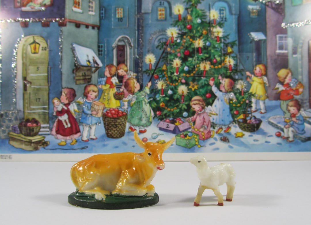 Miniature Cow and Sheep "pick 1 or Both" Plastic Nativity Animal ...