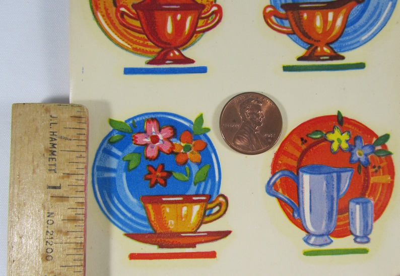 Vintage Kitchen Decals Coffee Pot Cream Sugar Dishes Retro | Etsy