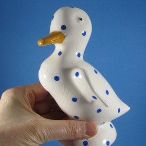 Vintage Duck Figurine With Blue Polka Dots "plichta" Made in London ...