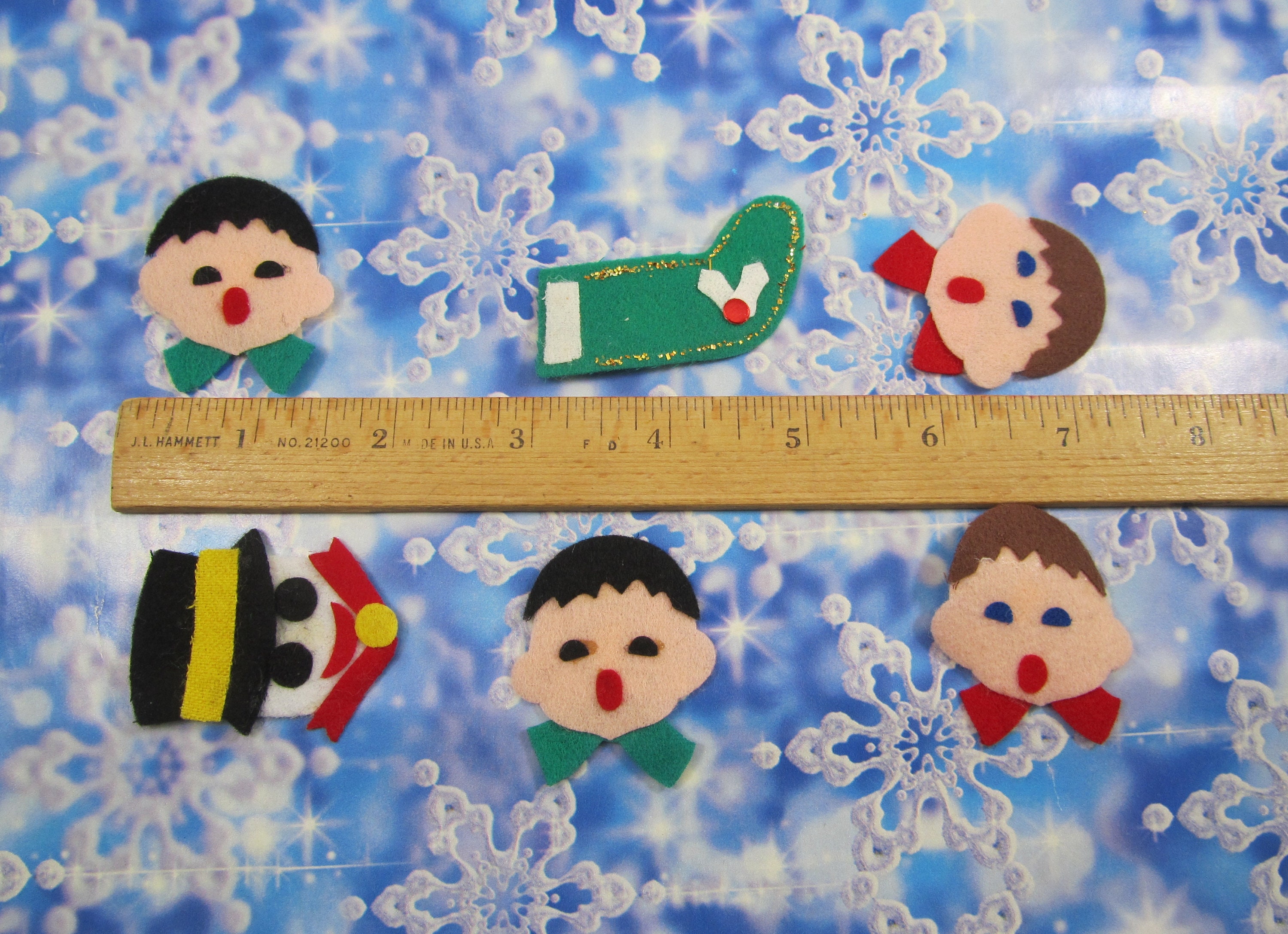 Felt Christmas Supplies Vintage Faces Choir Boys Stocking Snowman ...