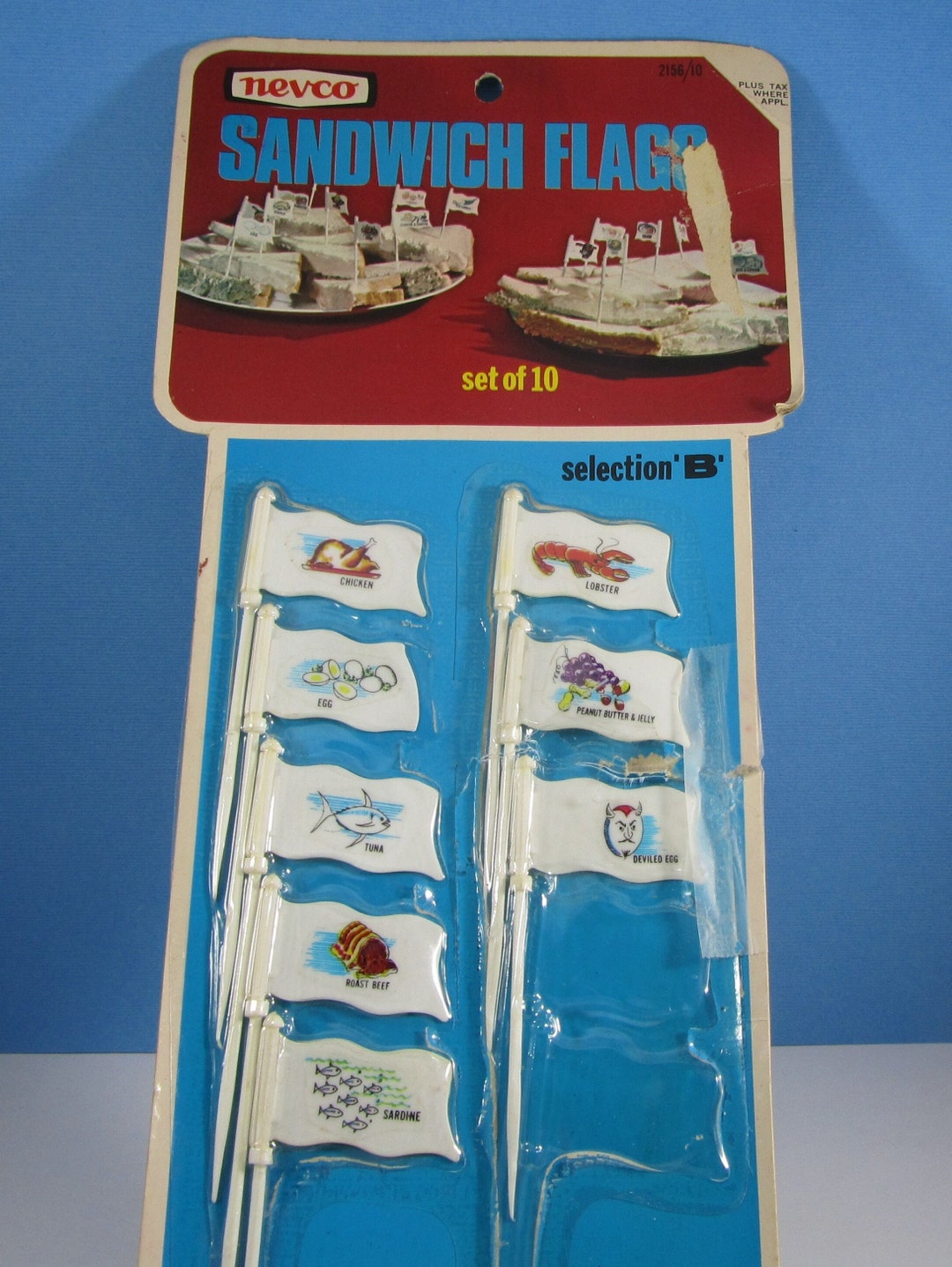 Vintage Sandwich Picks lot of 8 Plastic sandwich Flags by Nevco Made in ...